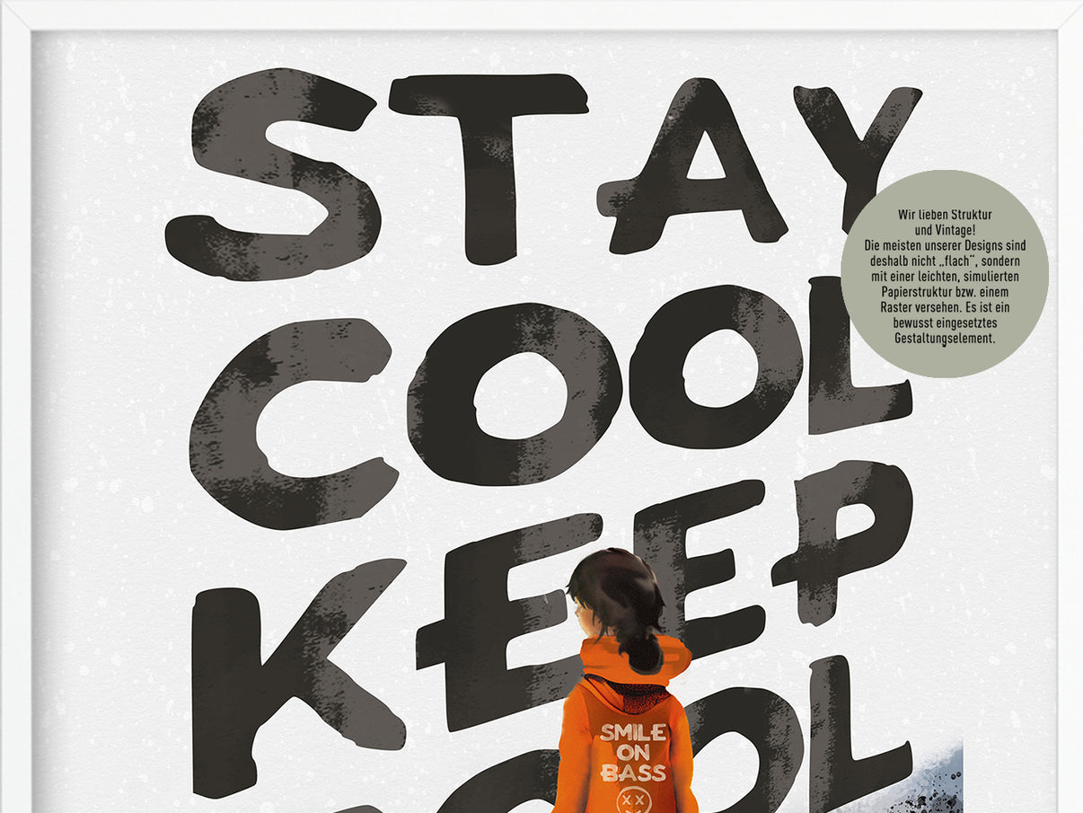 POSTER ›Skater-Girl, Stay Cool‹, Skater Typo Poster, Wanddeko, Skatebo ...